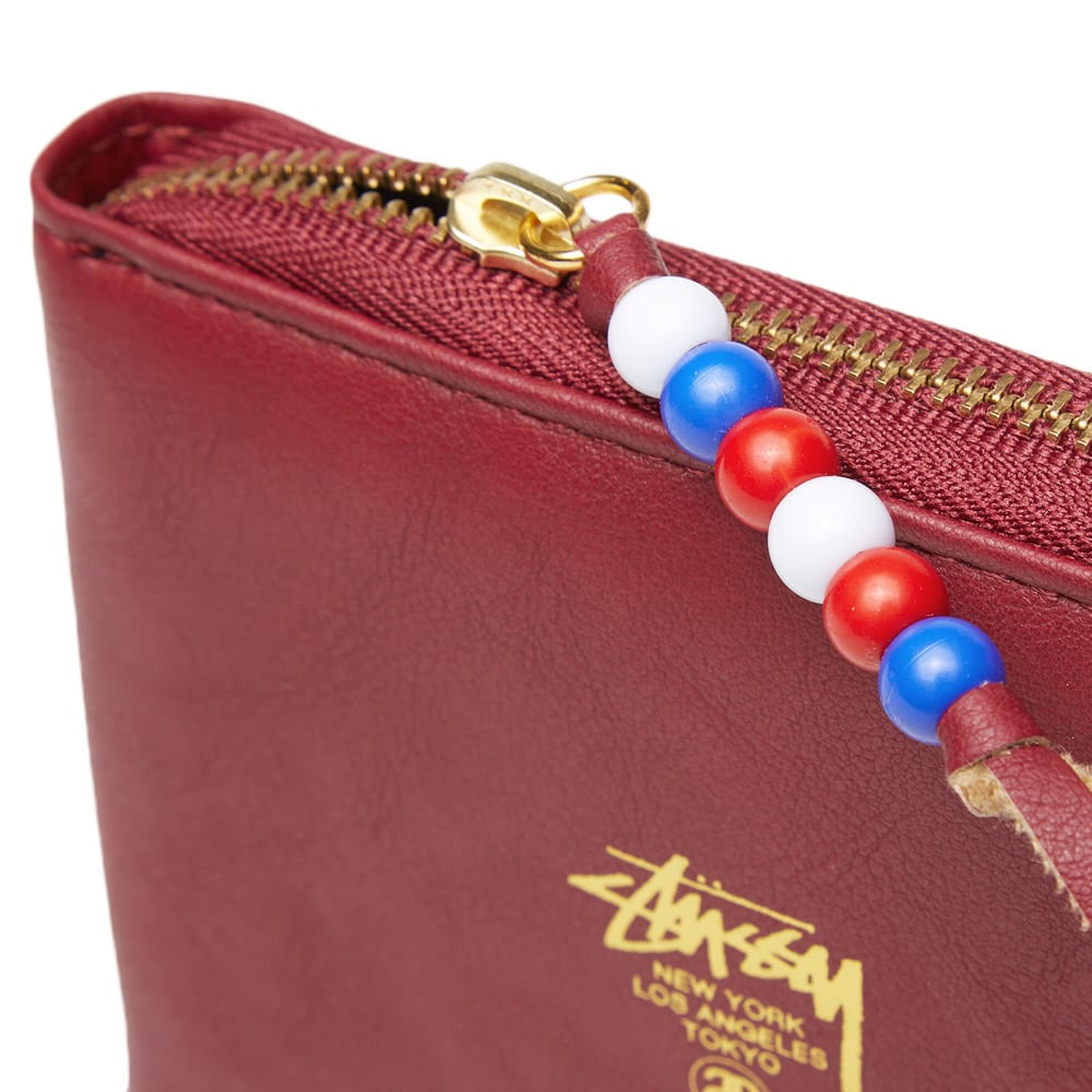 Stussy Classic Bead Zip Wallet Burgundy | END. (US)