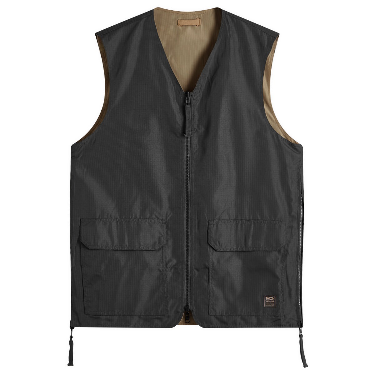Taion Military Reversible V-Neck Vest Black | END. (GB)