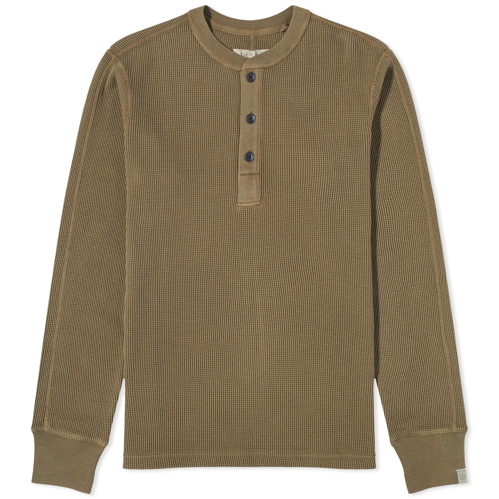 Rag & Bone Long Sleeve Garment Dyed Waffle T-Shirt Olive | END. (US)