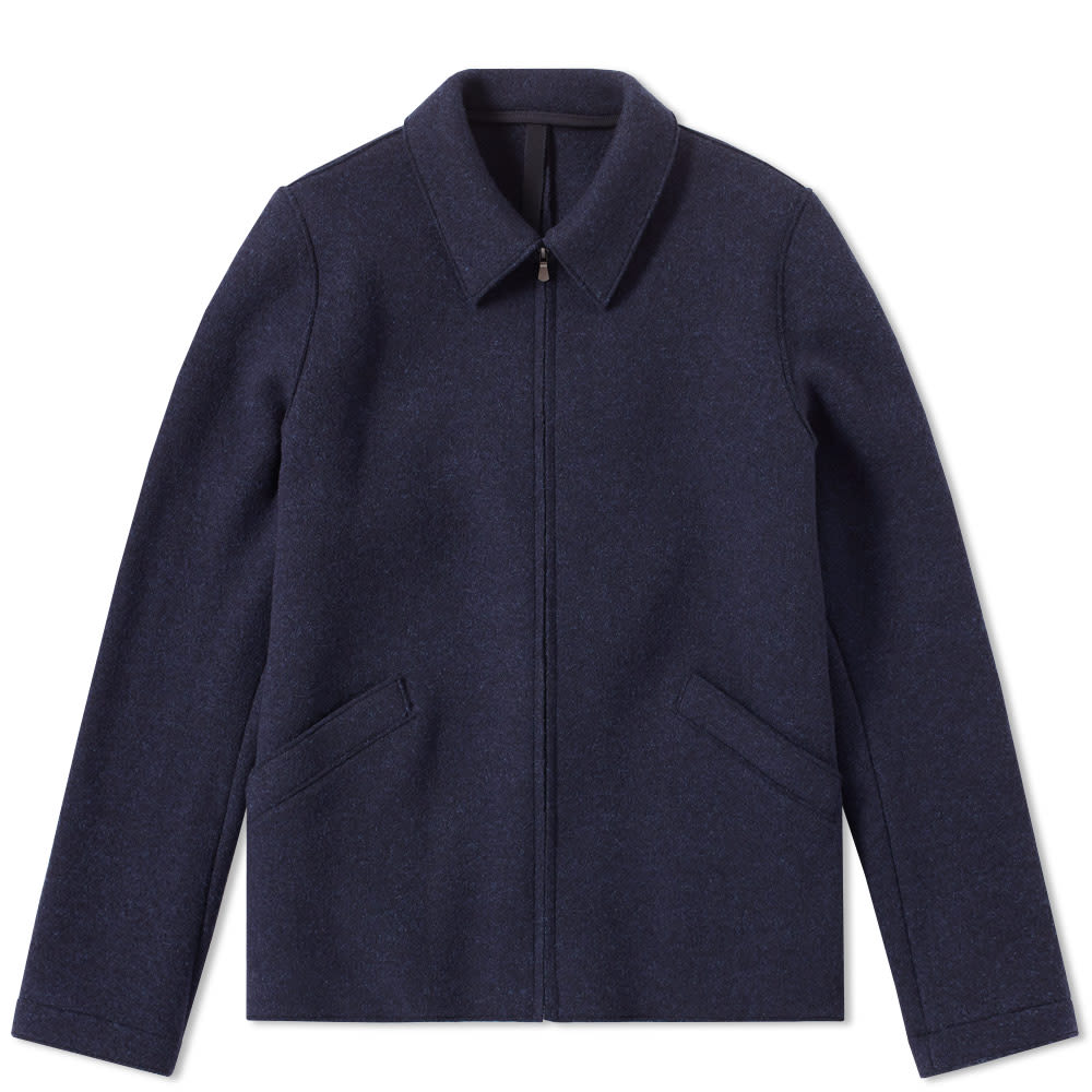 Harris Wharf Military Felt Aviator Jacket Blue Navy | END.
