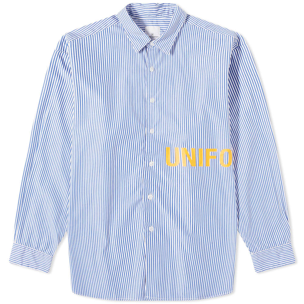 Uniform Experiment Logo Regular Check Shirt Blue | END.
