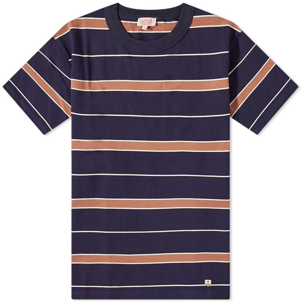 Armor-Lux Multi Stripe T-Shirt Navy & Praline & Natural | END. (GB)