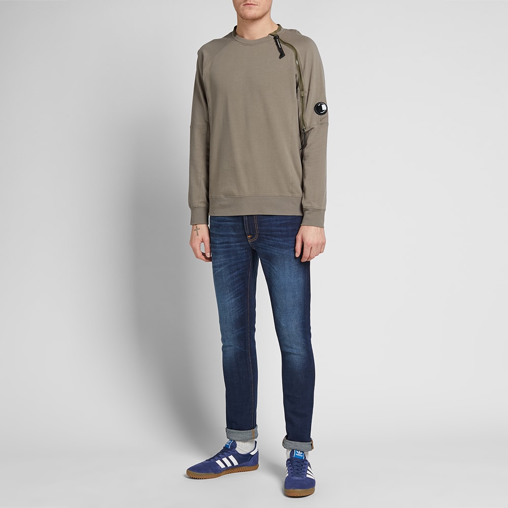 C.P. Company Articulated Zip Arm Lens Crew Sweat Olive | END.