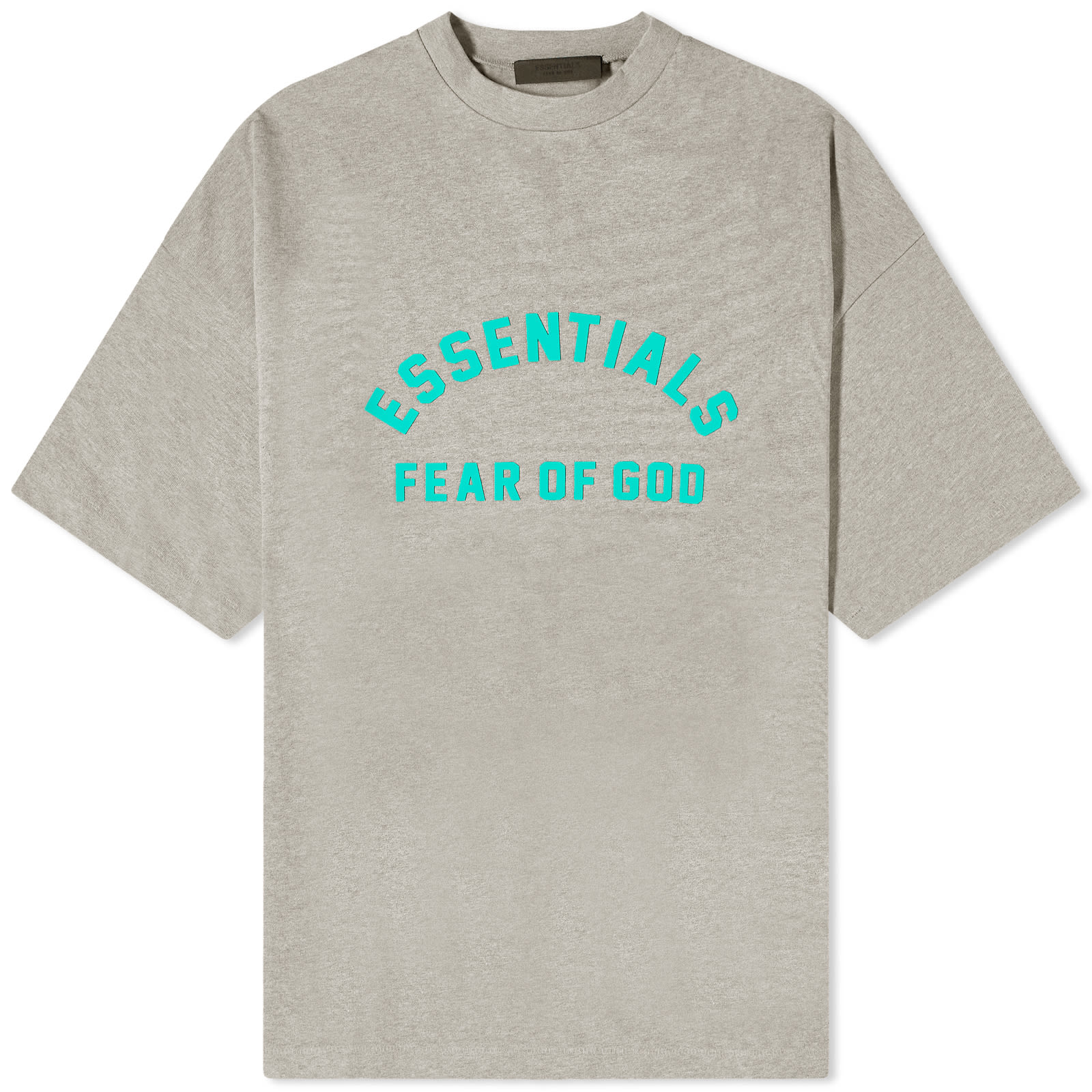 Fear of God ESSENTIALS Spring Printed Logo T-Shirt Dark Heather Oatmeal ...