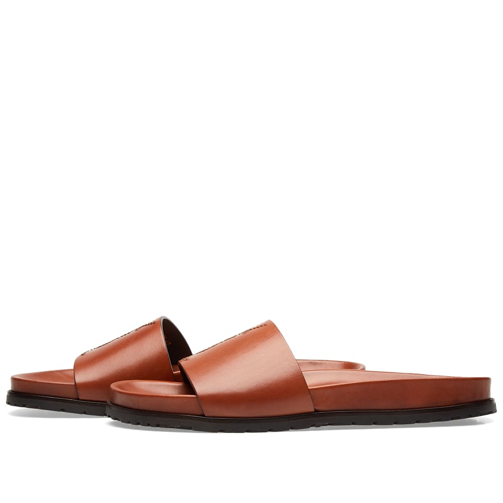 Saint Laurent YSL Leather Slide Camel | END. (BE)