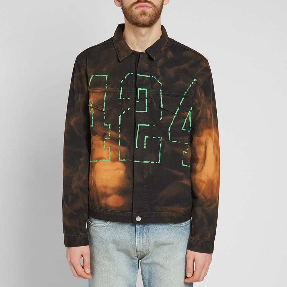 424 Neon Logo Bleached Trucker Jacket Black | END.