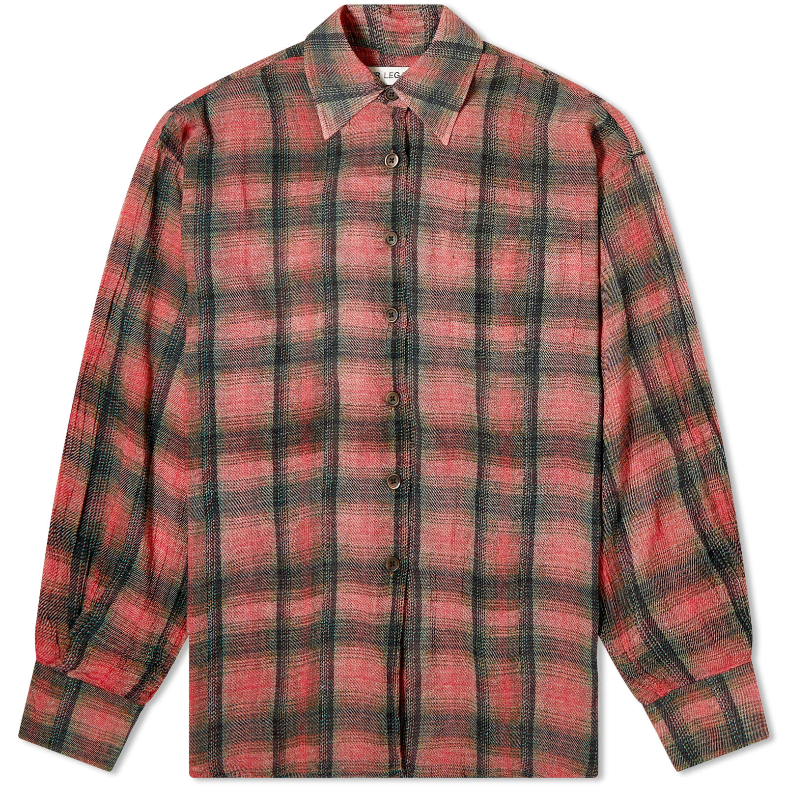 Our Legacy Oversized Borrowed Shirt Pink Lumbercheck Print | END. (US)