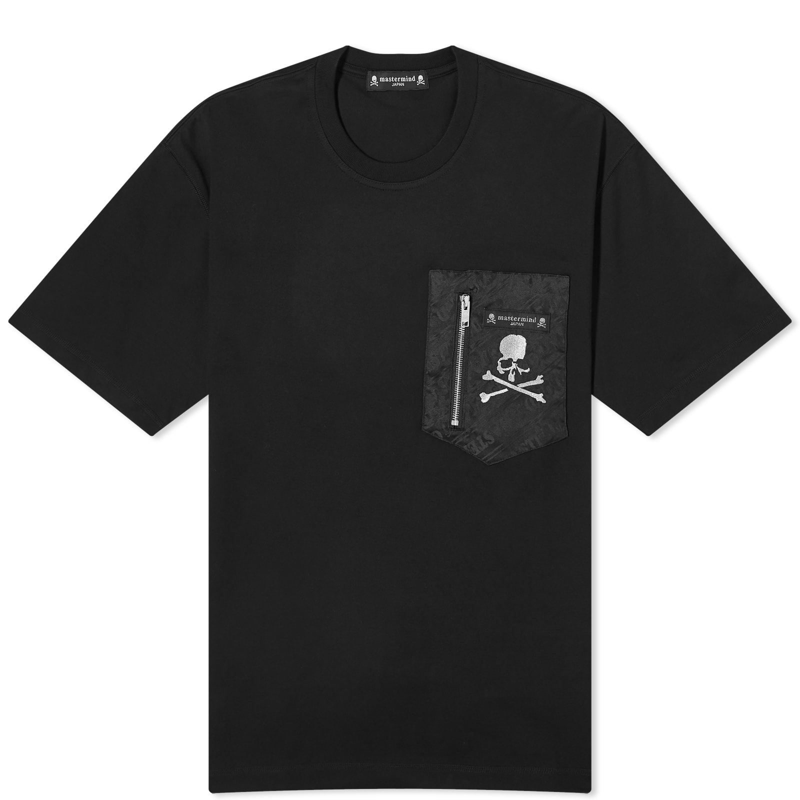 mastermind JAPAN Zip Pocket T-Shirt Black | END.