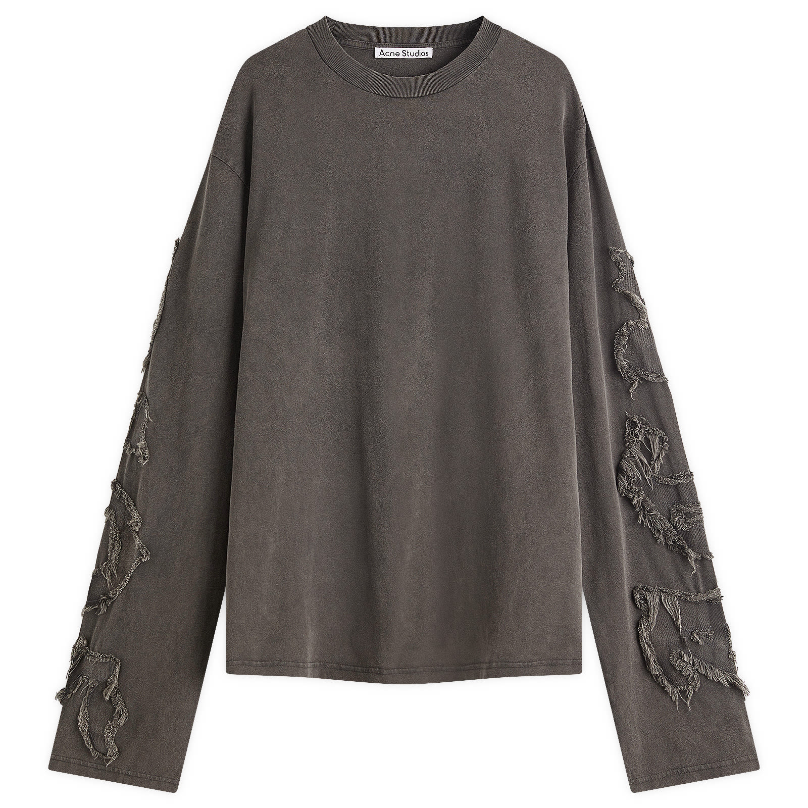 Acne Studios Applique Logo Long Sleeve T-Shirt Faded Black | END. (GB)