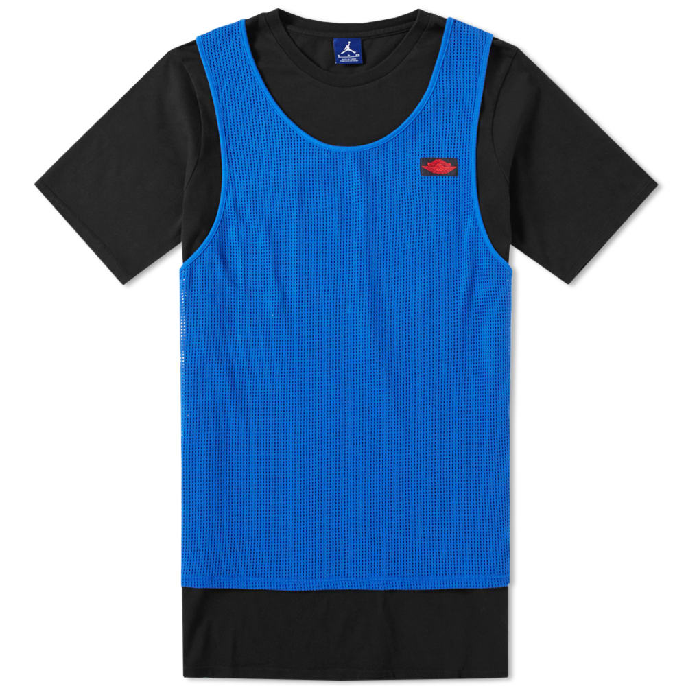 Nike Mesh Slight Overlay Tee Game Royal & Black | END.