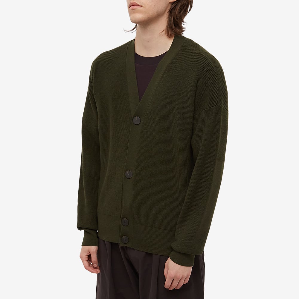 Studio Nicholson Stern Naval Rib Knit Cardigan Combat Green | END. (SG)