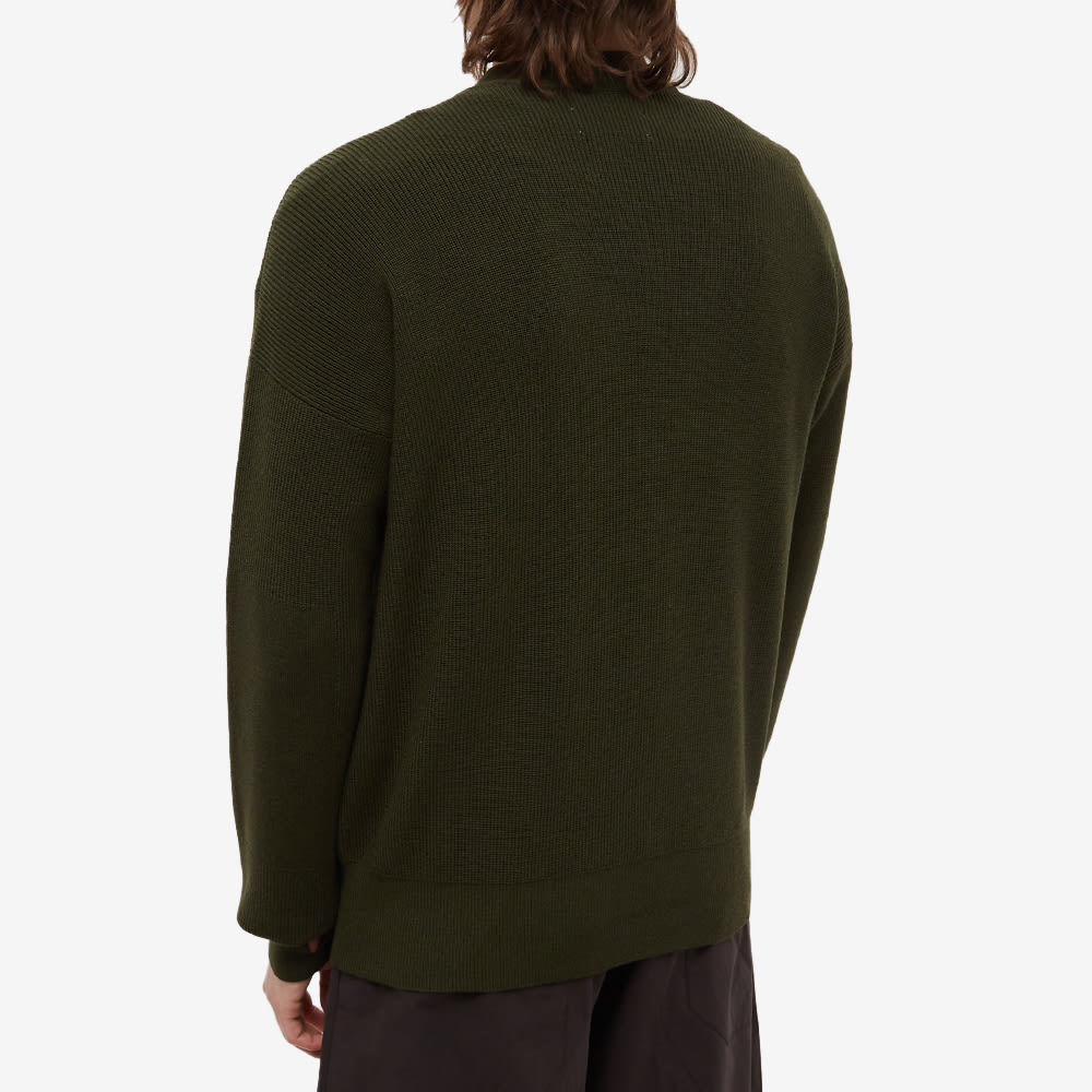Studio Nicholson Stern Naval Rib Knit Cardigan Combat Green | END. (SG)