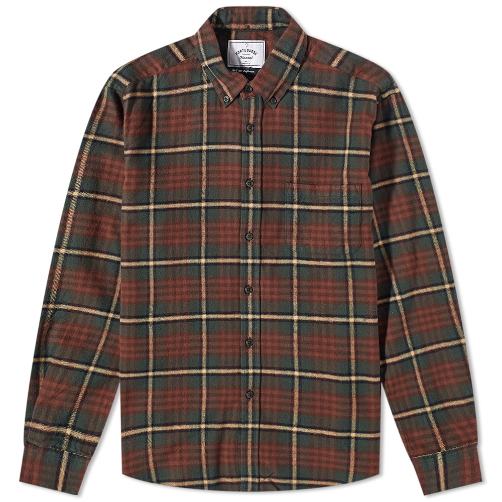Portuguese Flannel Smog Button Down Check Shirt Green & Brown | END. (GB)