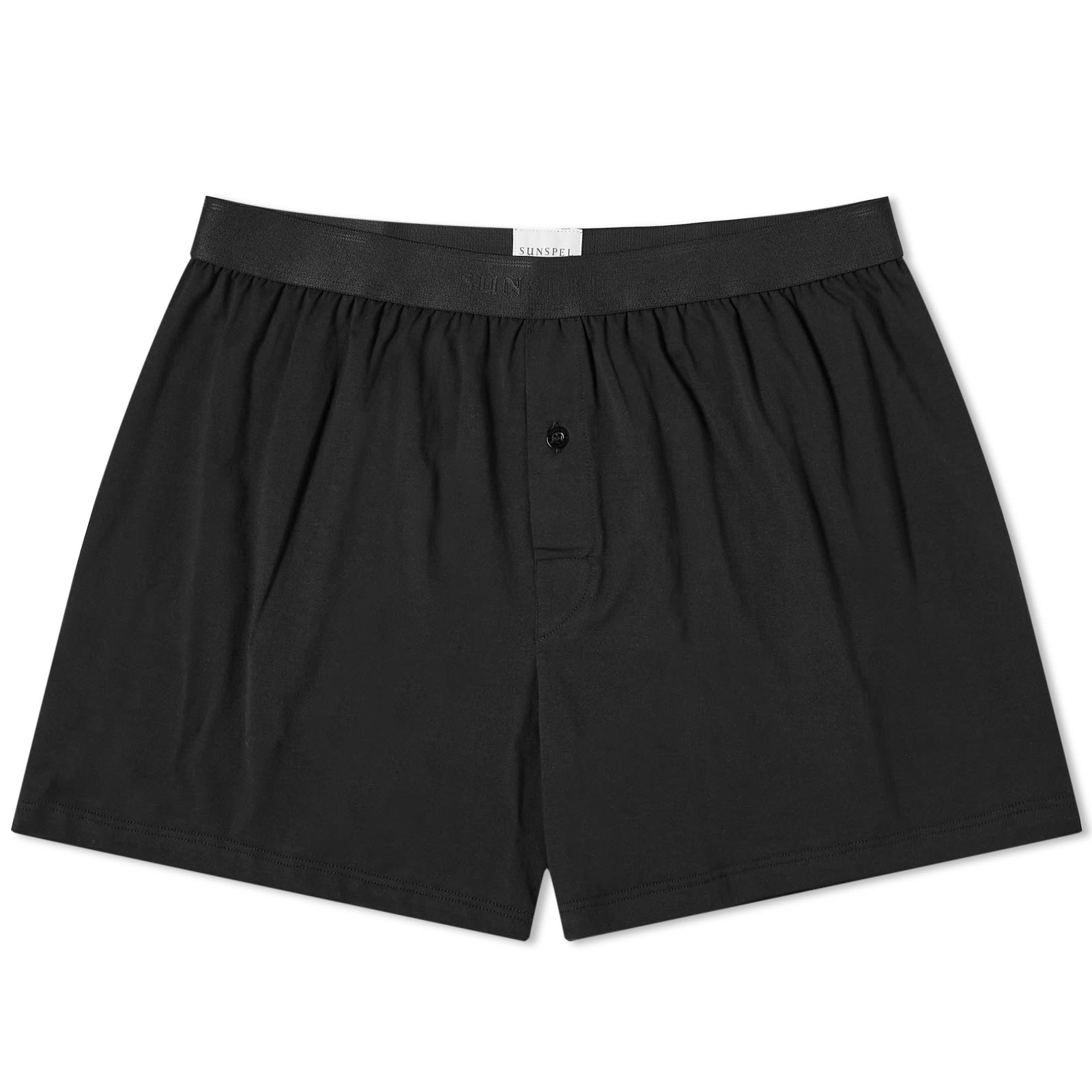 Sunspel Superfine One Button Boxer Shorts Black | END. (US)