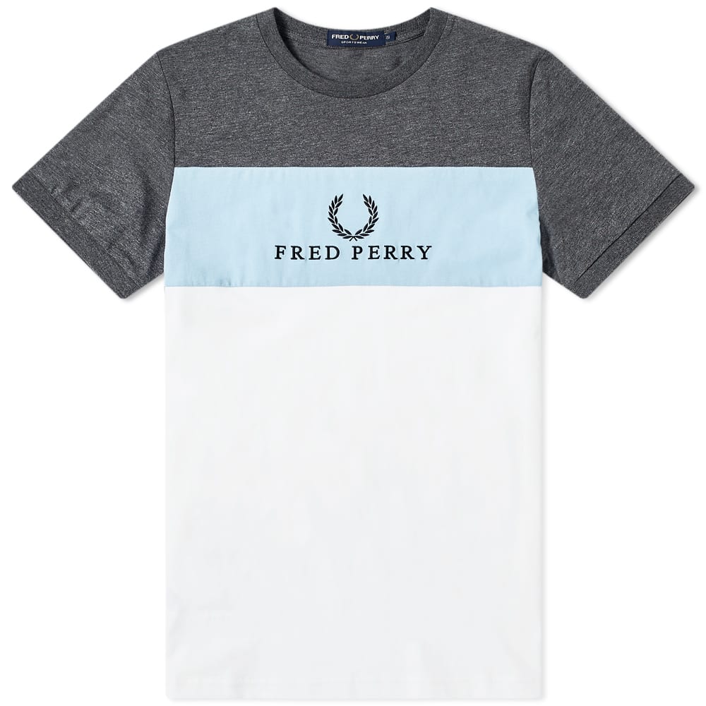 Fred Perry Panel Logo Tee Charcoal Marl | END. (US)