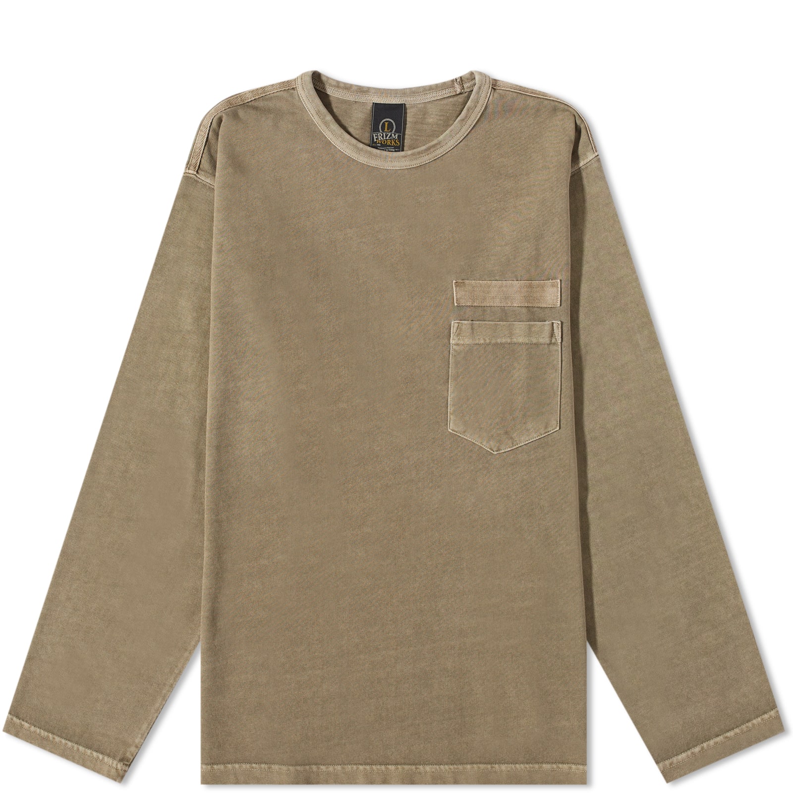FrizmWORKS Long Sleeve Pigment Dyed Mil T-Shirt Beige | END. (US)