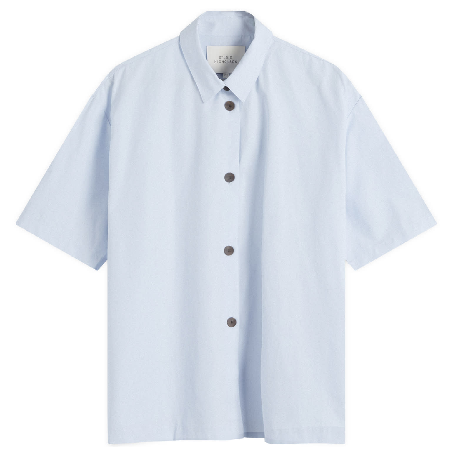 Studio Nicholson Short Sleeve Boxy Shirt Sky Blue | END. (AU)