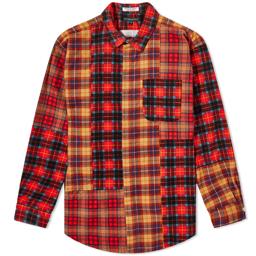 Engineered Garments Plaid Patchwork Shirt Red & Blue | END. (US)