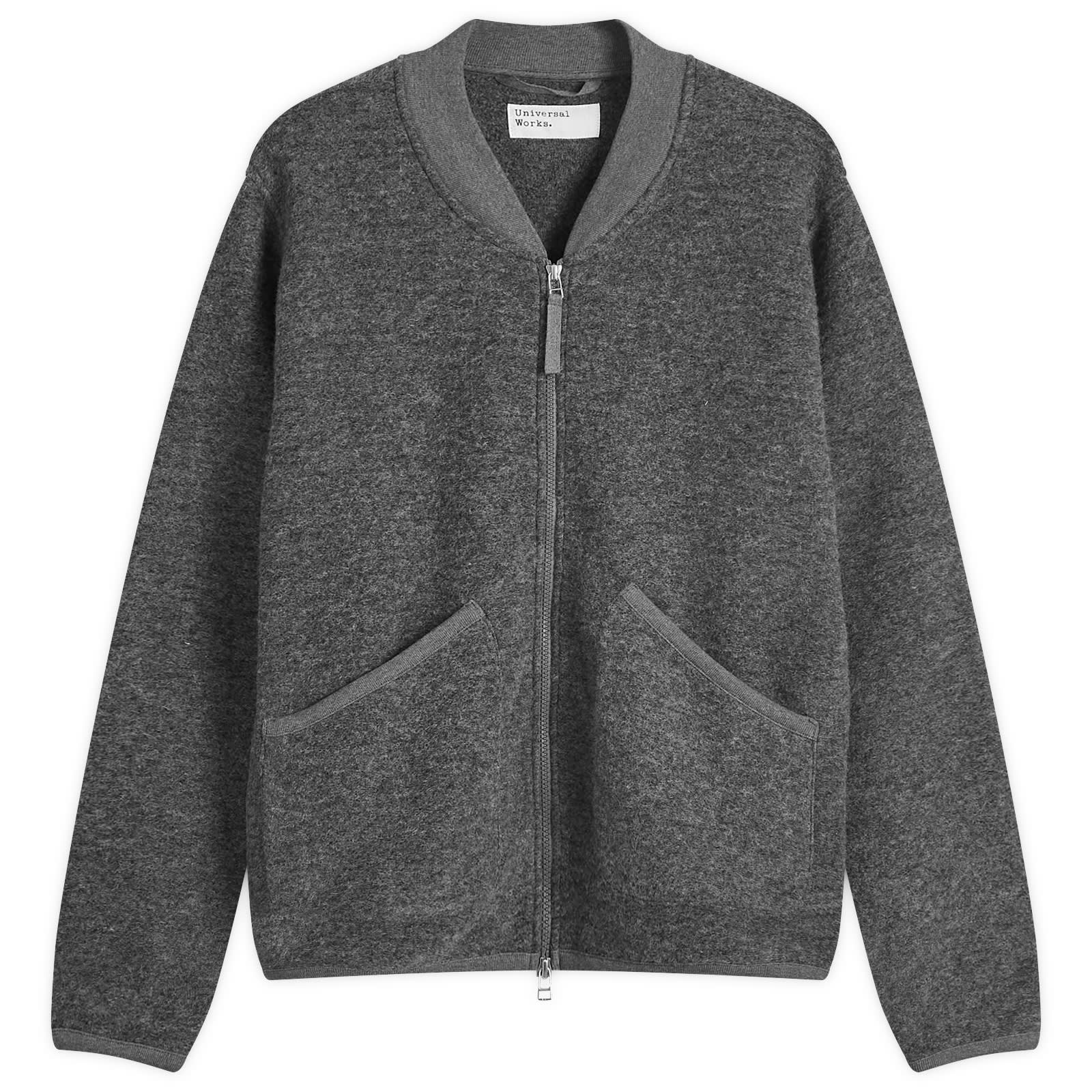 Universal Works Wool Fleece Zip Bomber Grey Marl | END. (US)