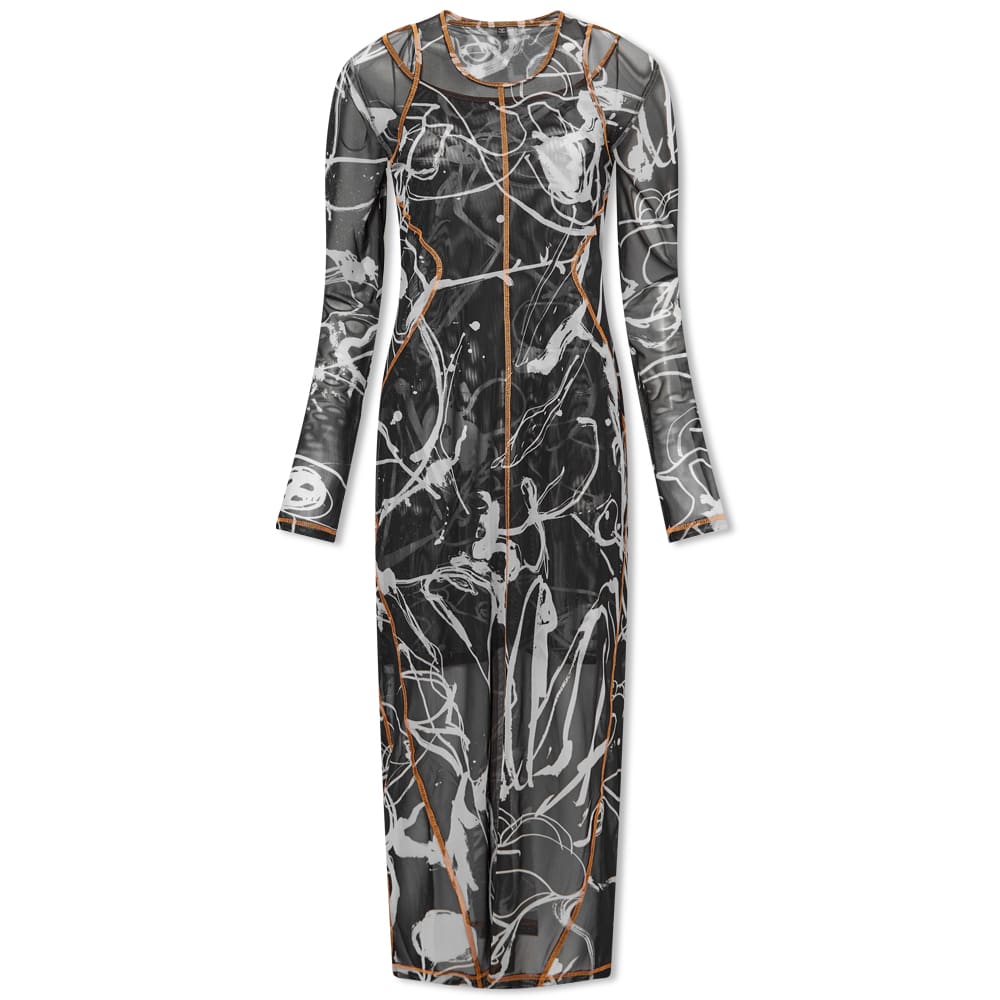 McQ Long Sleeve Mesh Dress Darkest Black | END. (AR)