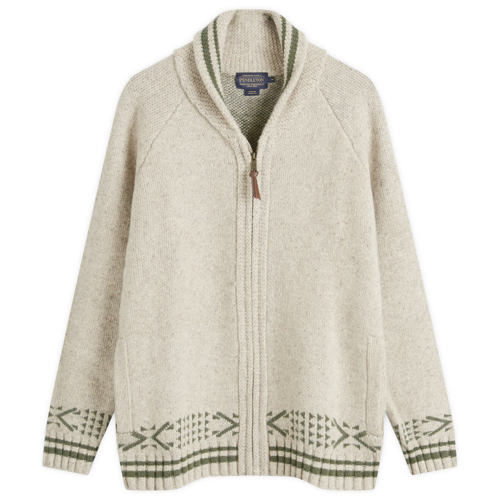 Pendleton Salmon Falls Zip Cardigan Oatmeal | END. (GB)