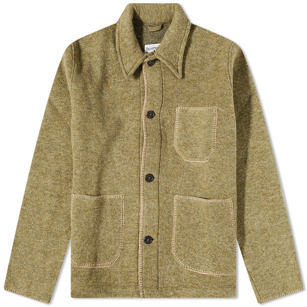 Universal Works Wool Fleece Blanket Field Jacket Light Olive | END. (US)