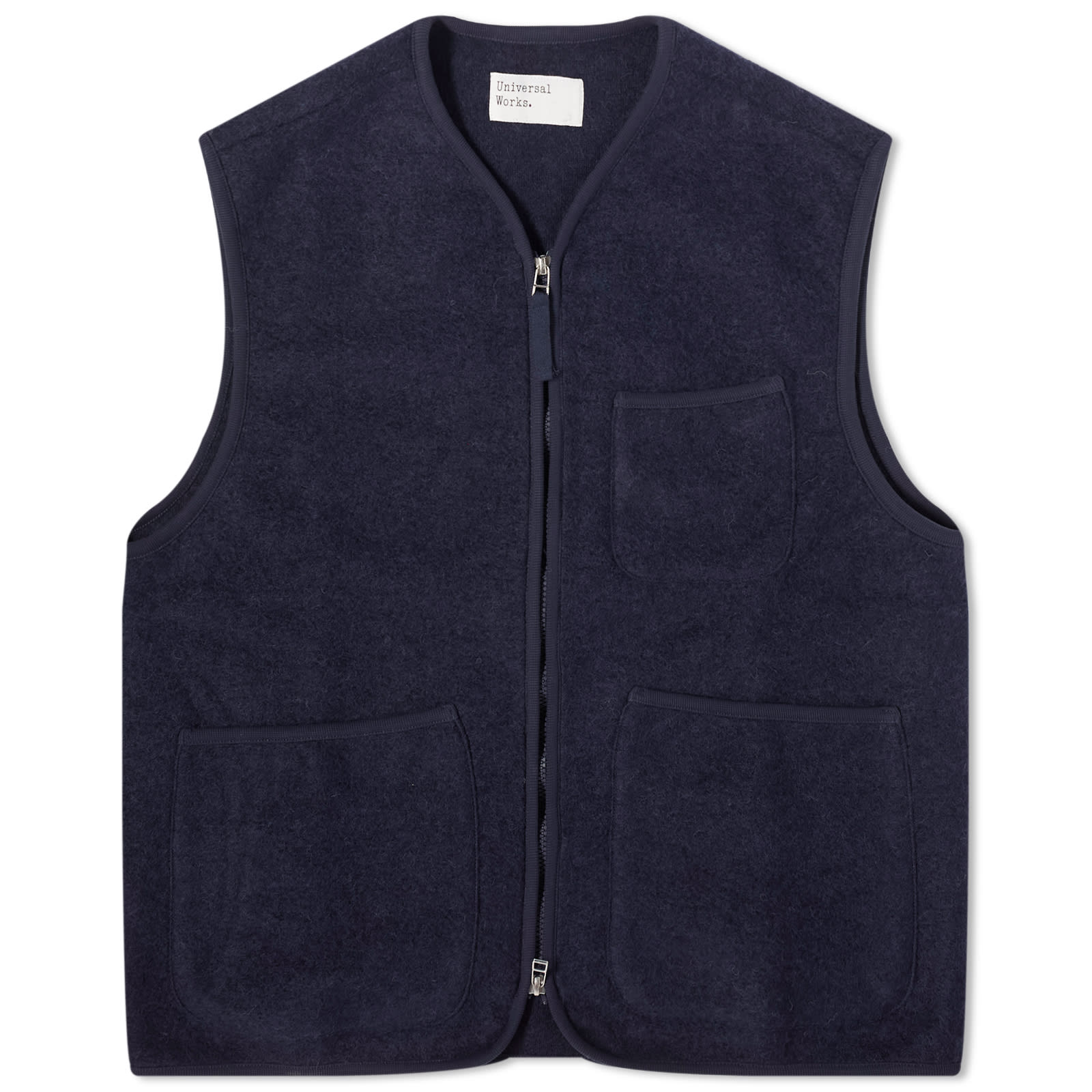 Universal Works Wool Fleece Zip Gilet - END. Exclusive Navy | END. (GB)