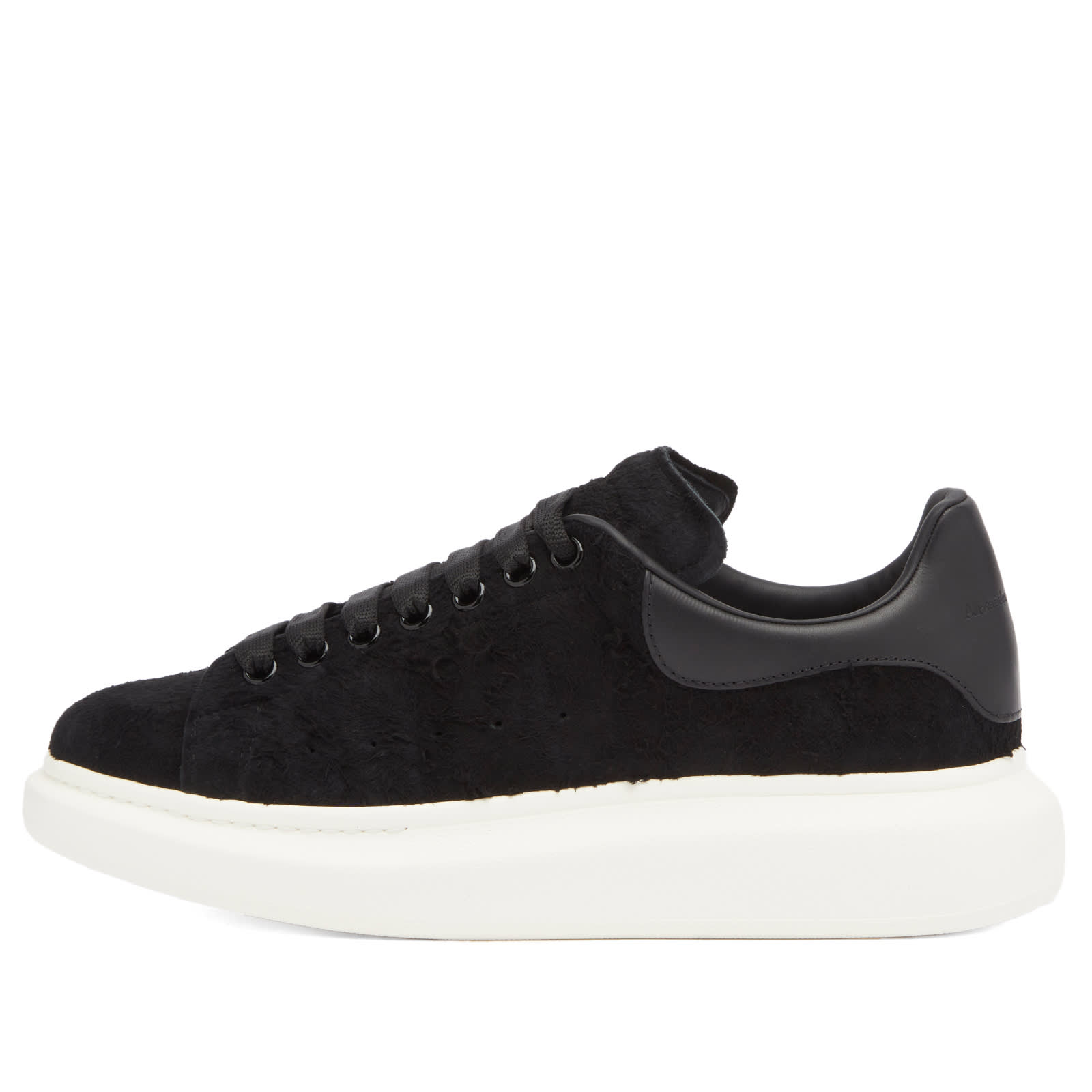 Alexander McQueen Exaggerate Sole Rough Suede Sneaker Black | END. (US)