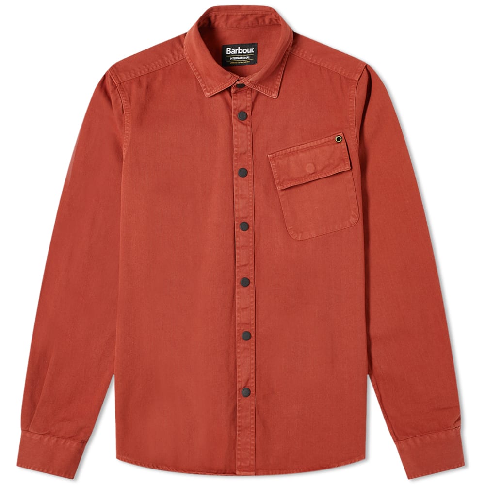 Barbour International Garment Dyed Overshirt Root Red | END.