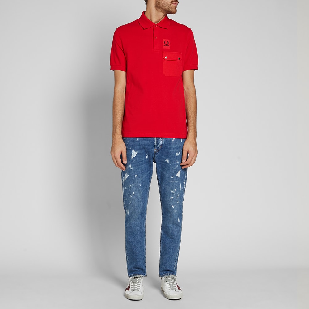 Fred Perry x Raf Simons Logo Pocket Polo Goji Berry | END. (AU)