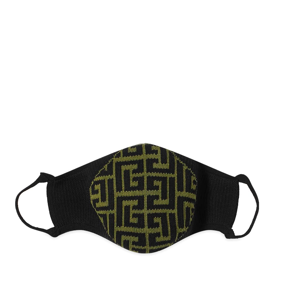 Balmain Knitted Monogram Mask Khaki | END. (KR)
