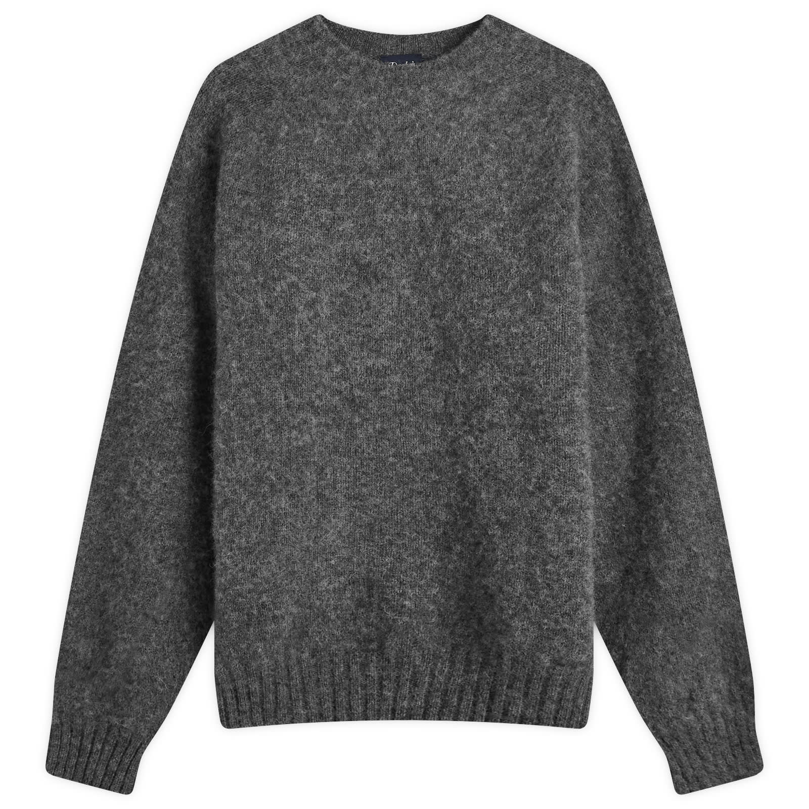 Drake's Brushed Shetland Crewneck Jumper Oxford Grey | END. (AU)