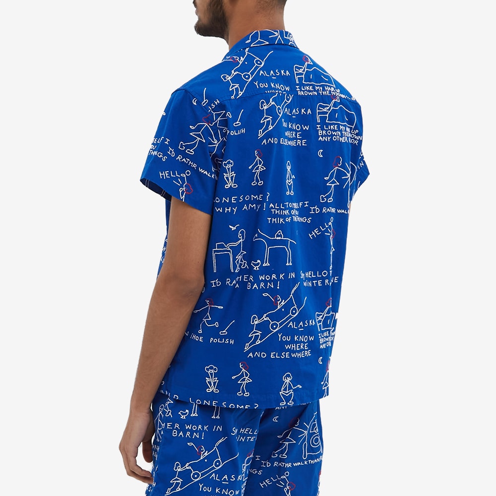 BODE Short Sleeve Doodle Scene Shirt Blue | END. (TW)