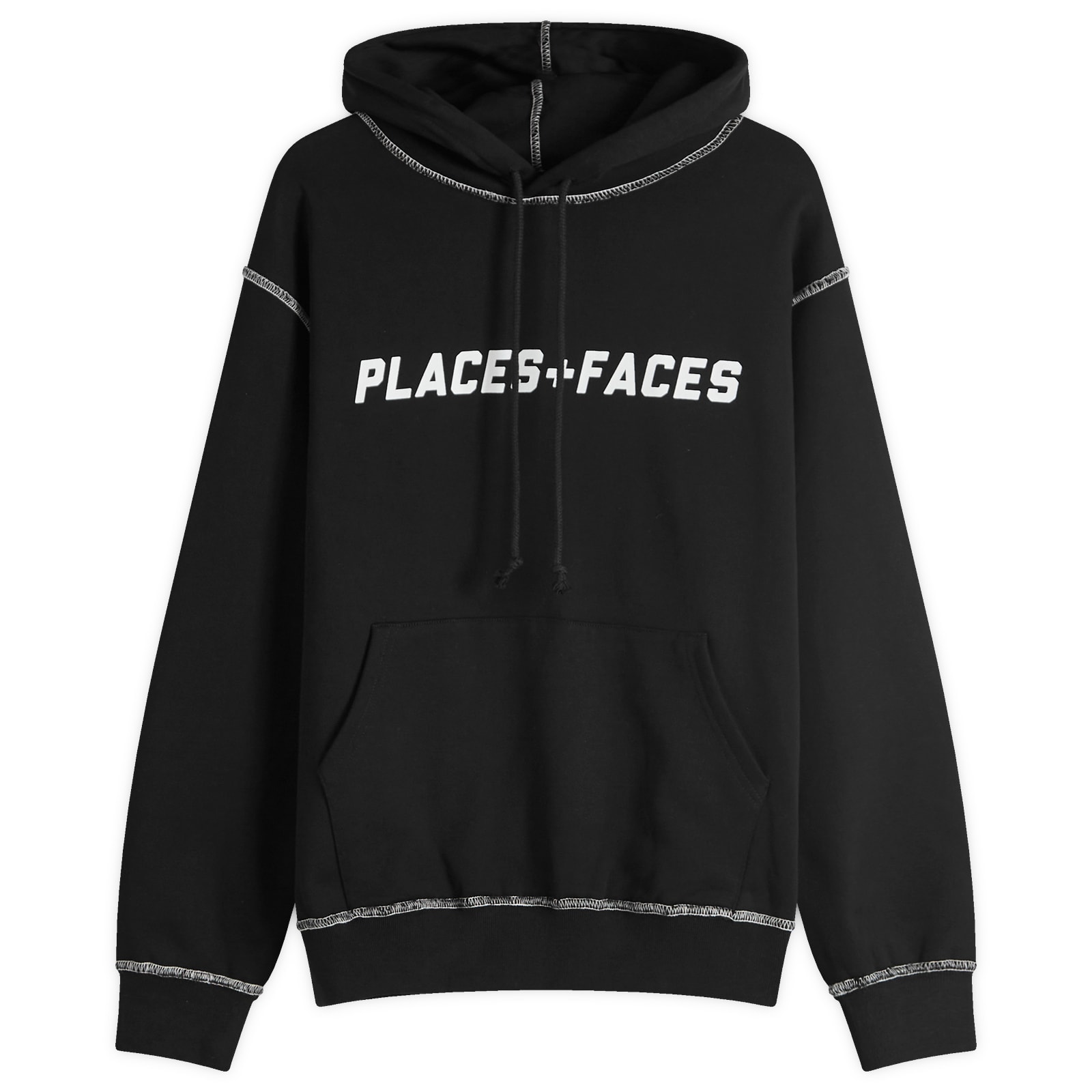 PLACES+FACES Contrast Stitch Hoodie Black | END. (GB)