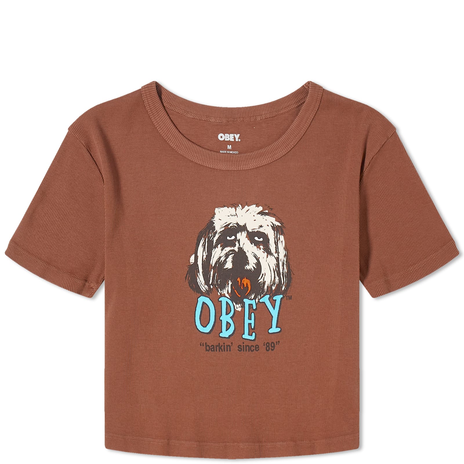 Obey Barkin’ Since ‘89 Cropped T-Shirt Sepia | END. (US)