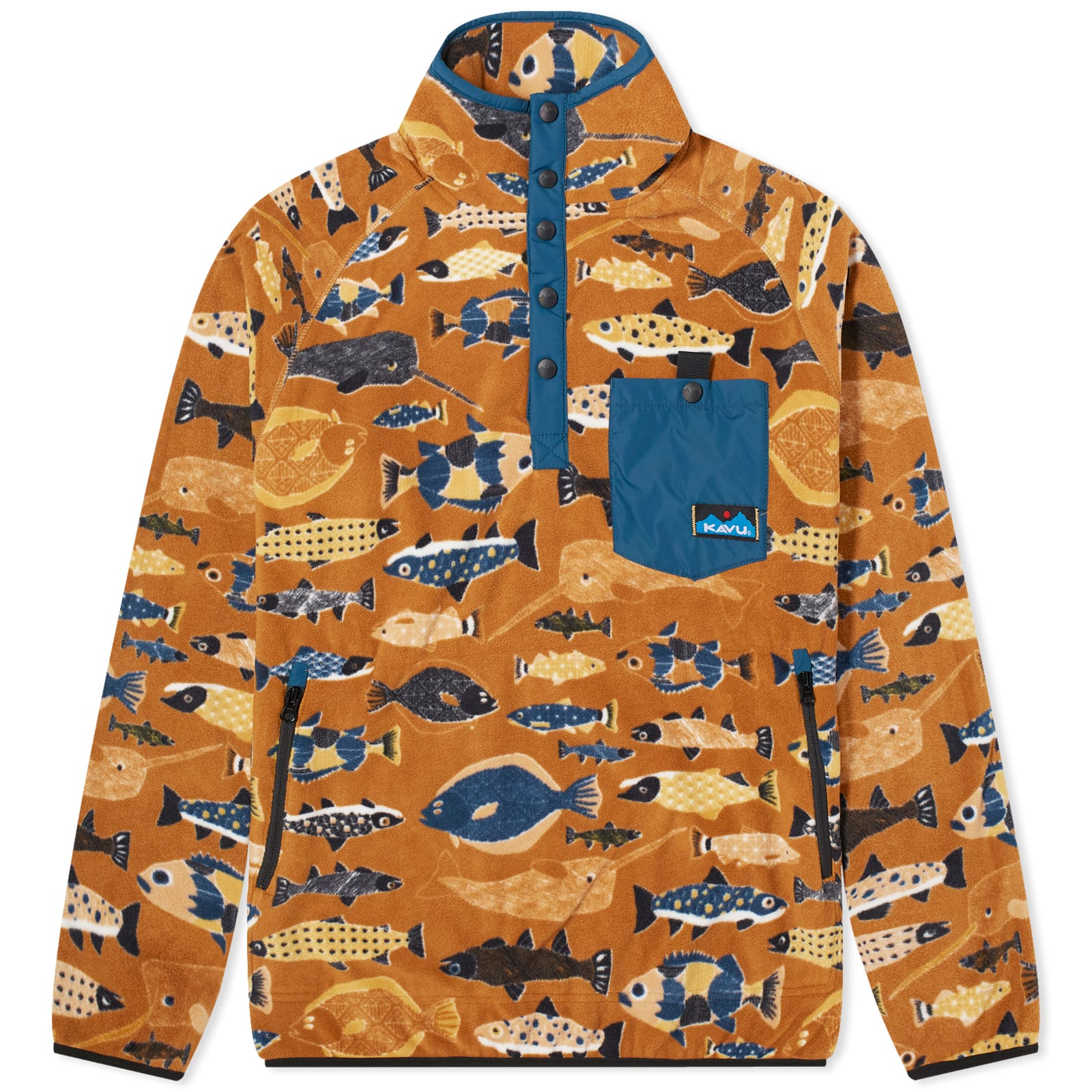 KAVU Teannaway Half Snap Fleece Fish Fill | END. (GB)