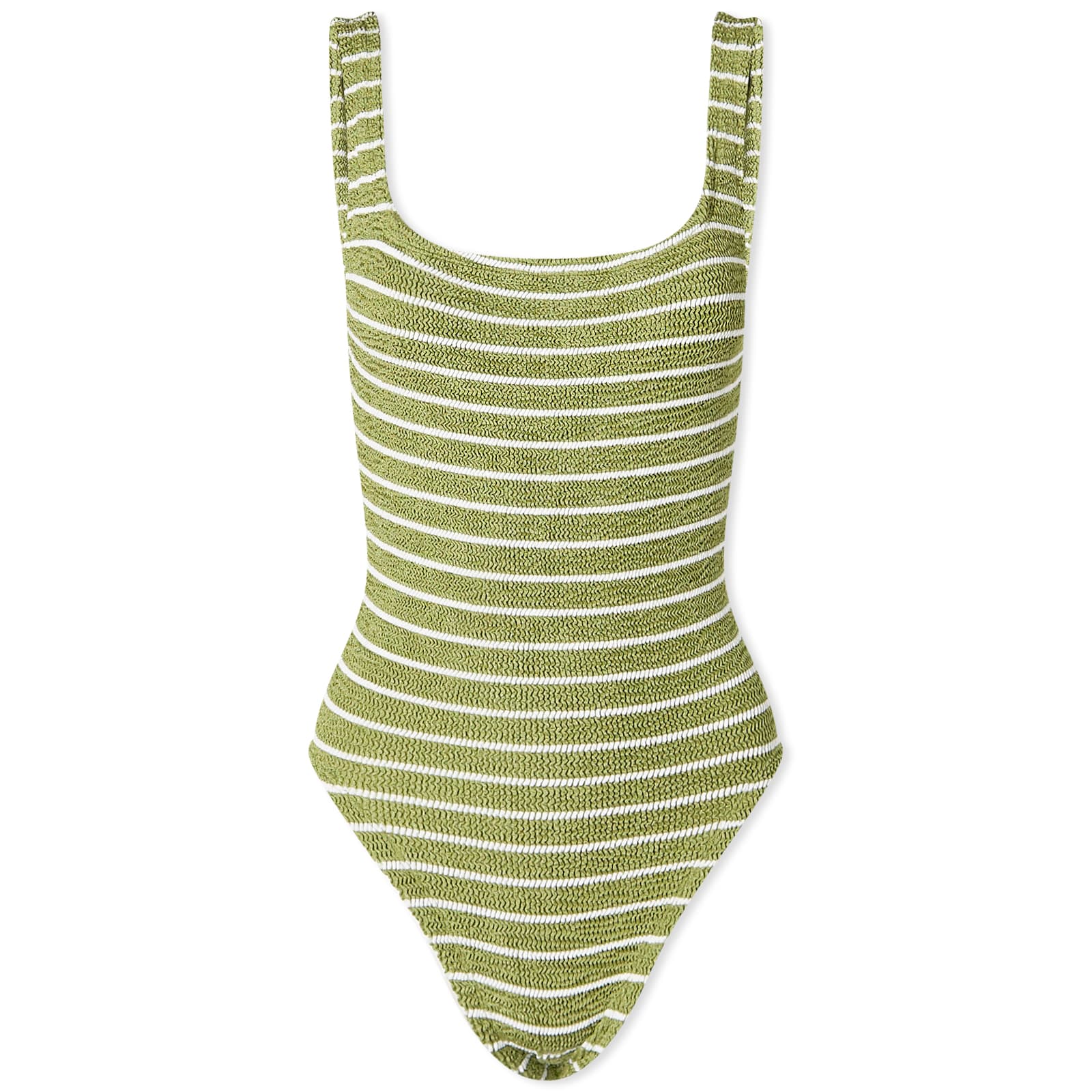 Hunza G Square Neck Swimsuit Metallic Moss & White | END. (AU)