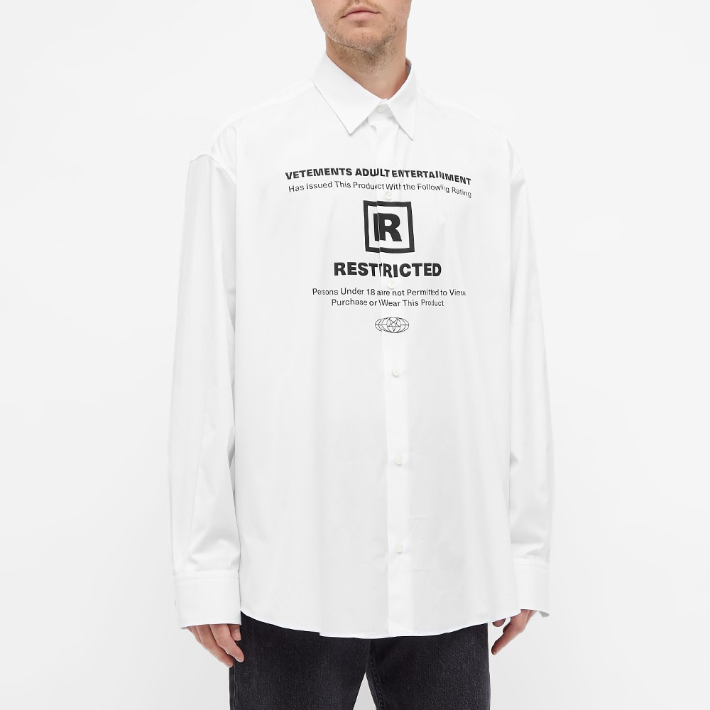 VETEMENTS 18+ Restricted Shirt White | END. (US)
