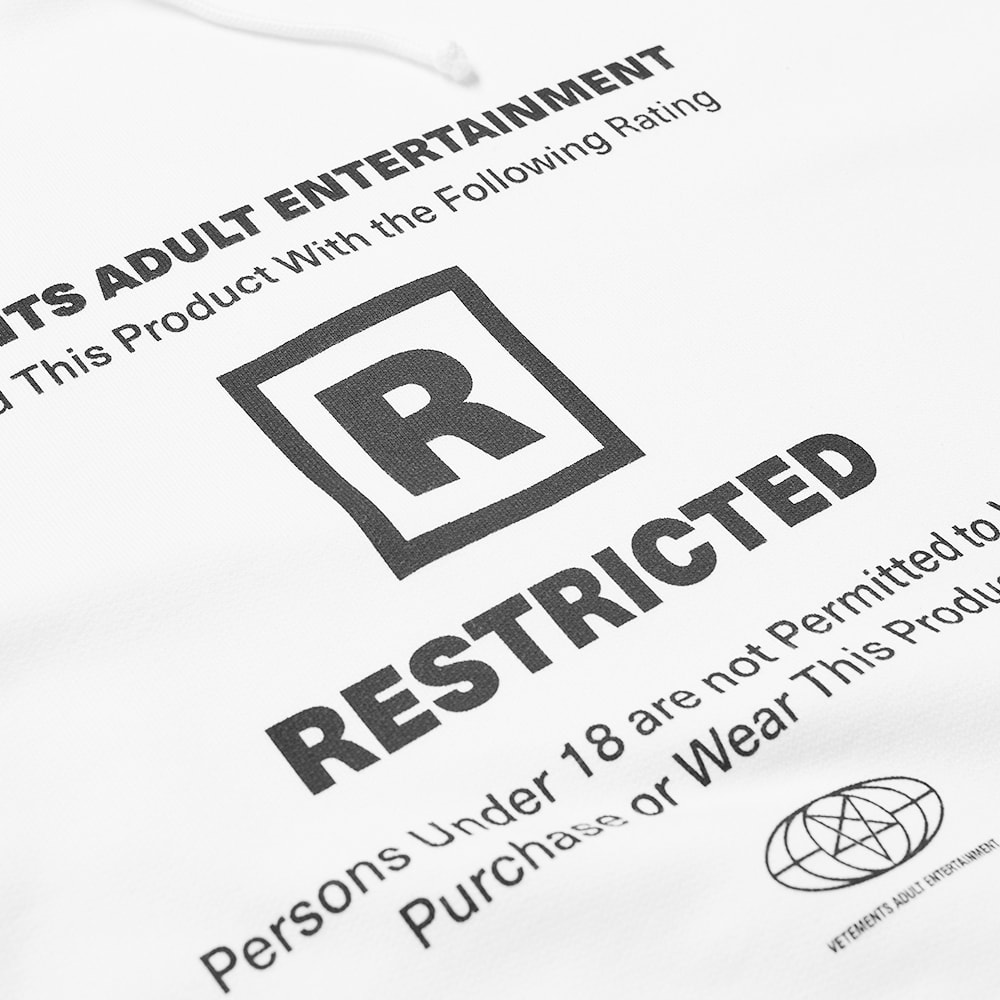 VETEMENTS Oversized 18+ Restricted Hoody White | END. (UK)