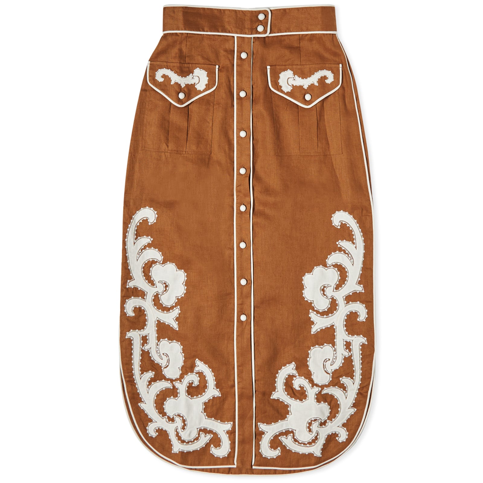 ALÉMAIS Ruby Applique Skirt Tobacco | END. (US)
