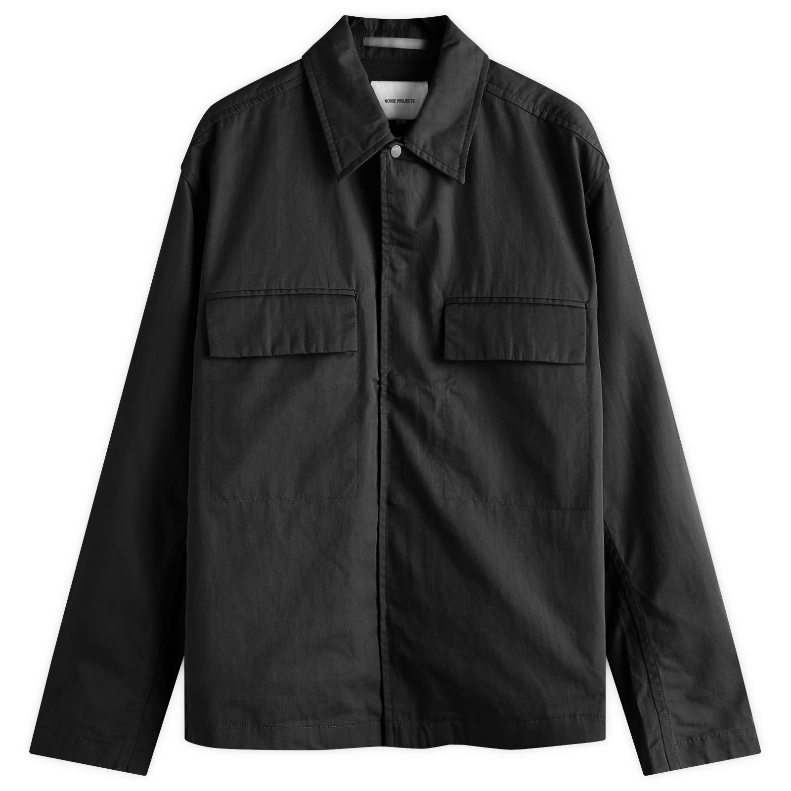 Norse Projects Pelle Fine Twill Overshirt Jacket Black | END. (US)