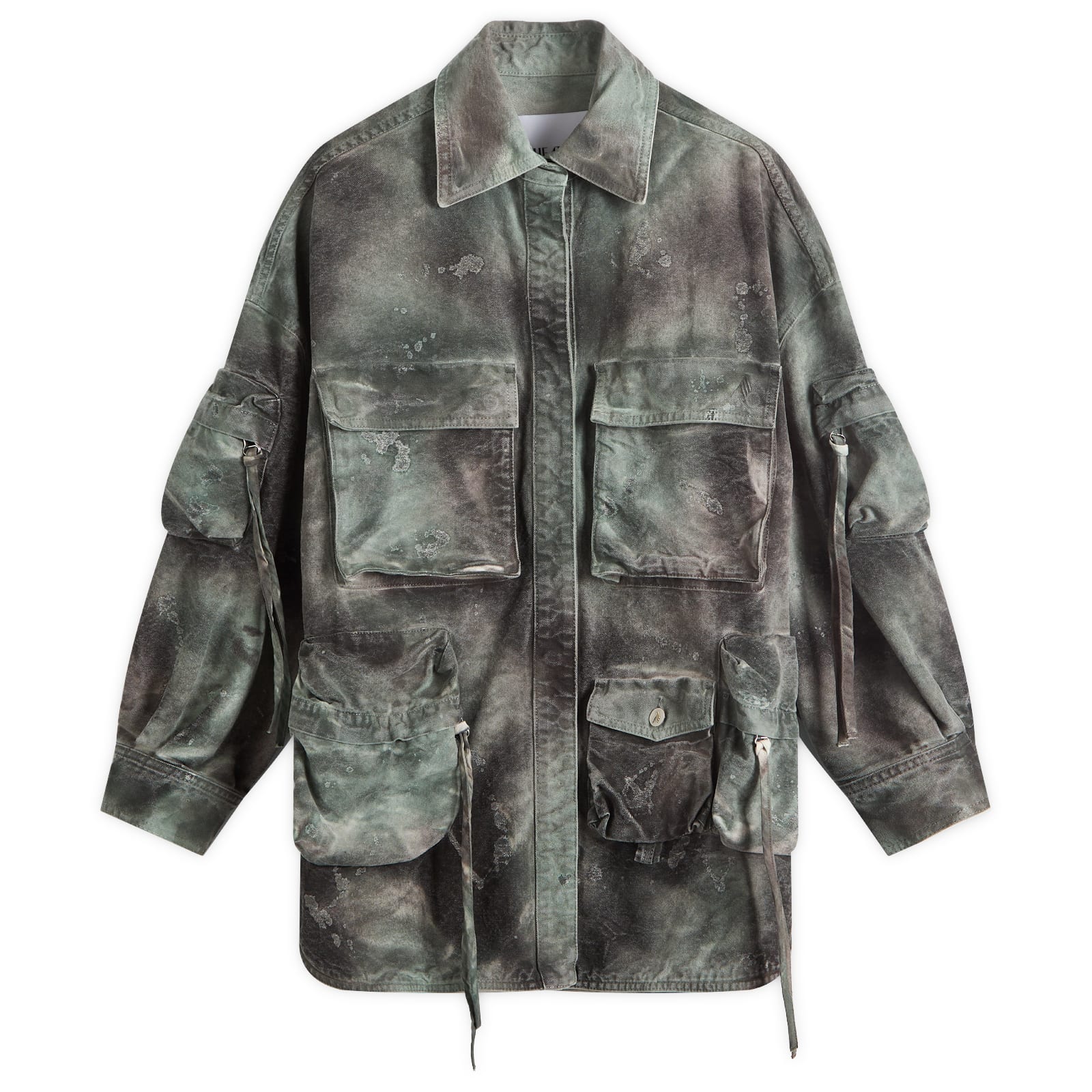 The Attico Fern Cargo Short Coat Stained Green Camouflage | END. (US)