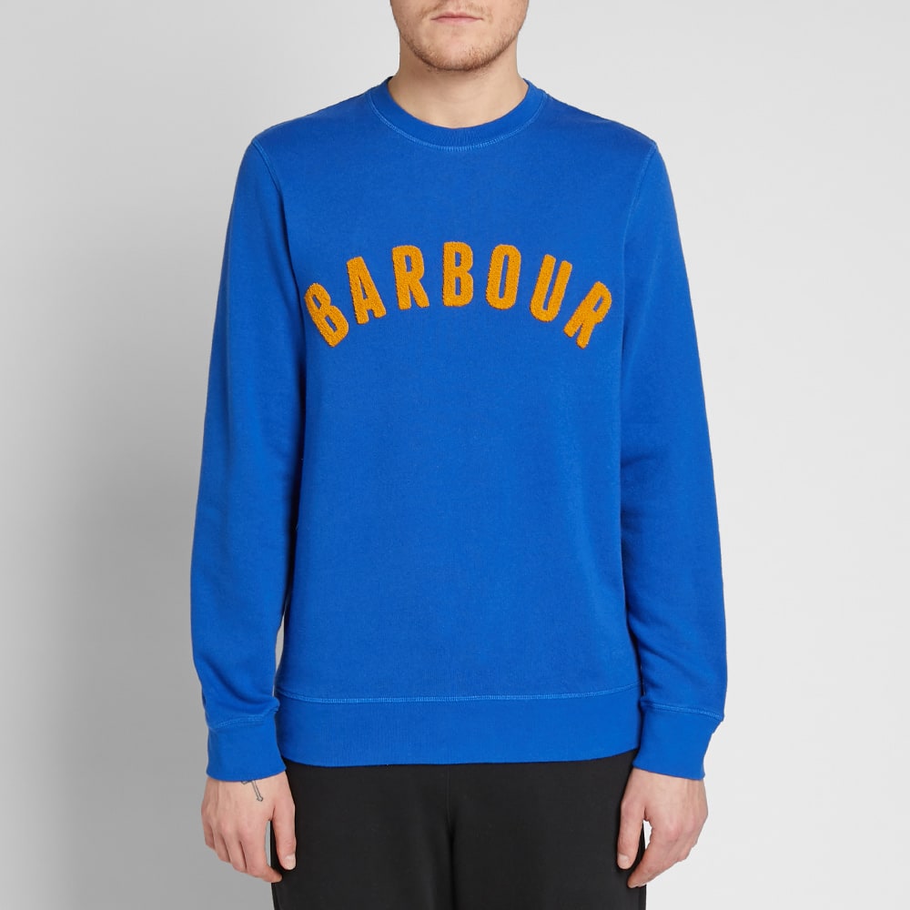 Barbour Prep Logo Crew Sweat Bright Blue | END. (UK)