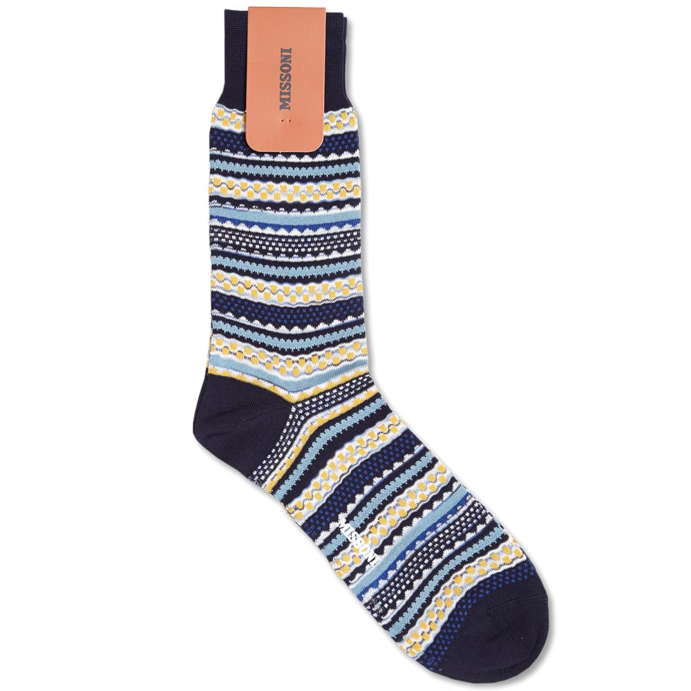 Missoni Crochet Short Sock Navy & Yellow | END. (HK)