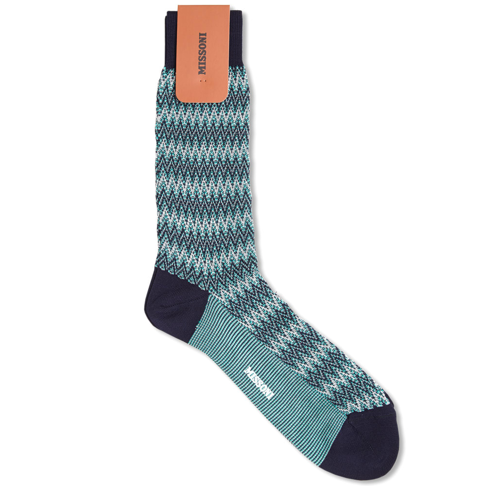 Missoni Zig Zag Short Sock Green | END.