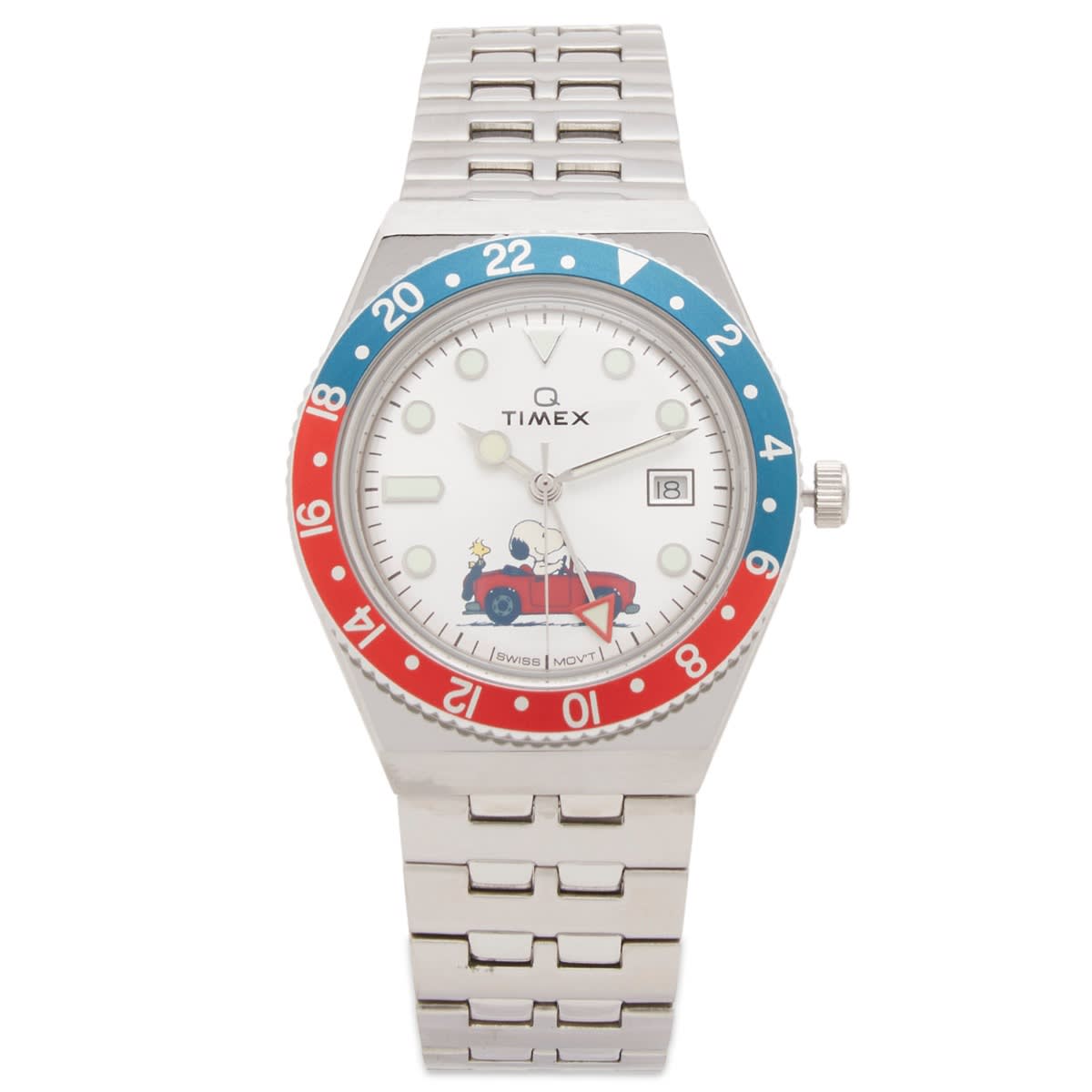 Timex x Peanuts Q GMT Watch Silver | END. (GB)