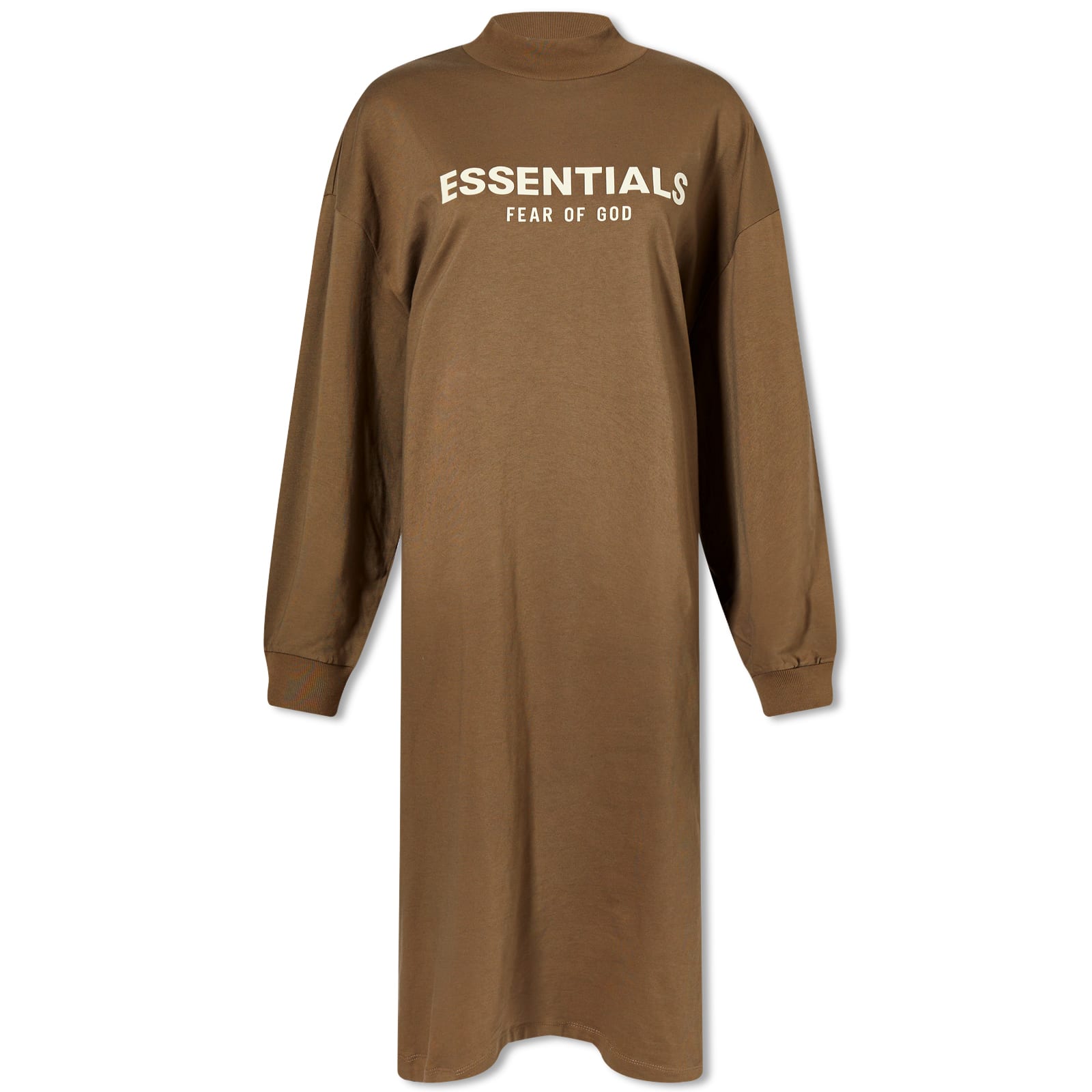 Fear of God ESSENTIALS Long Sleeve Logo Dress Wood | END. (AU)