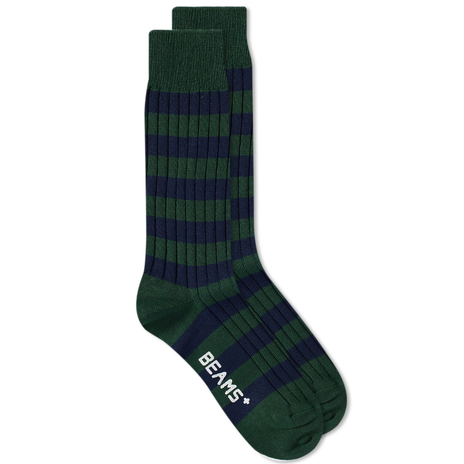Beams Plus Stripe Rib Sock Green | END. (US)