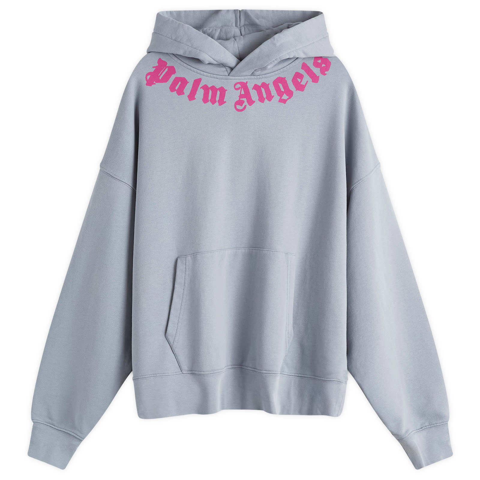 Palm Angels Neck Logo Popover Hoodie Grey | END. (US)