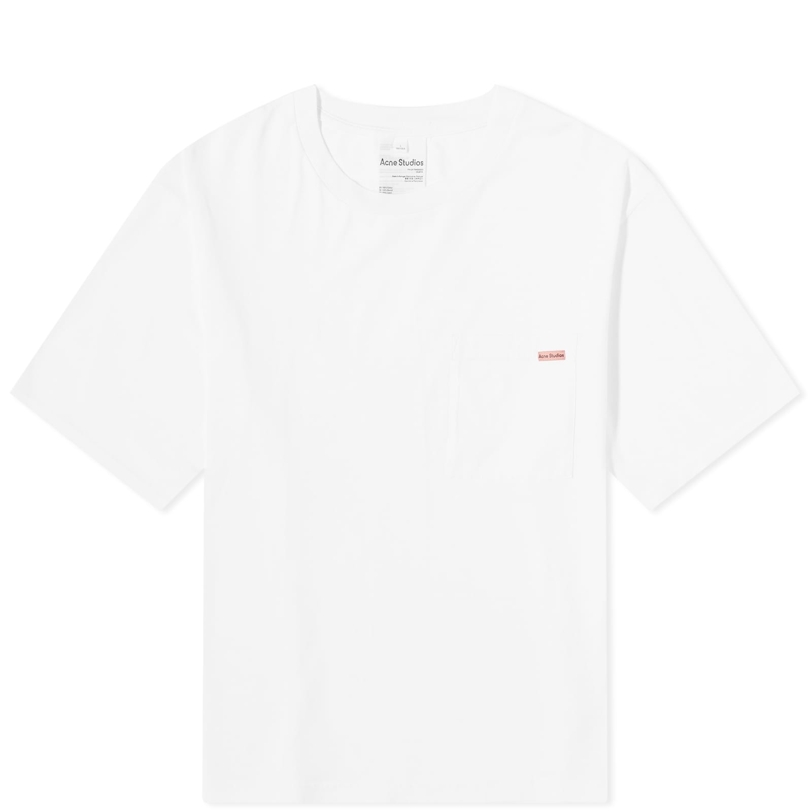 Acne Studios Edie Pocket Pink Label T Shirt Optic White END 